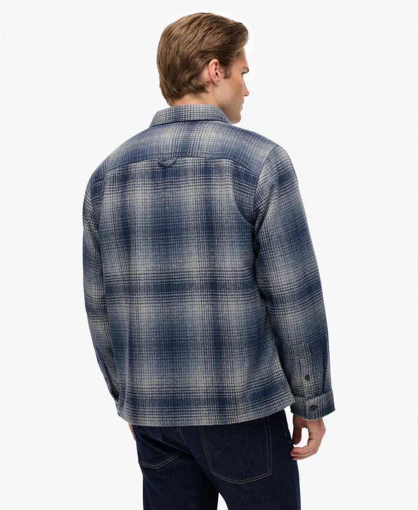 mens Wool Blend Miller Overshirt in WESTERN OMBRE BLUE | Superdry UK