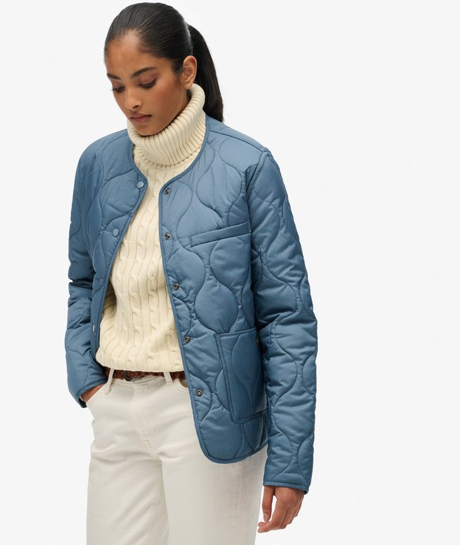 womens Quilted Lite Liner Jacket in Dry Slate Blue | Superdry UK