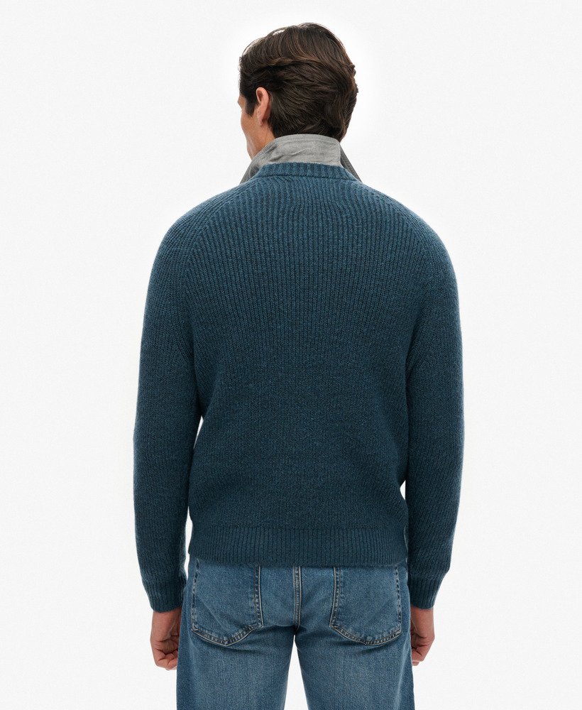 mens Chunky Raglan Jumper in INK | Superdry UK