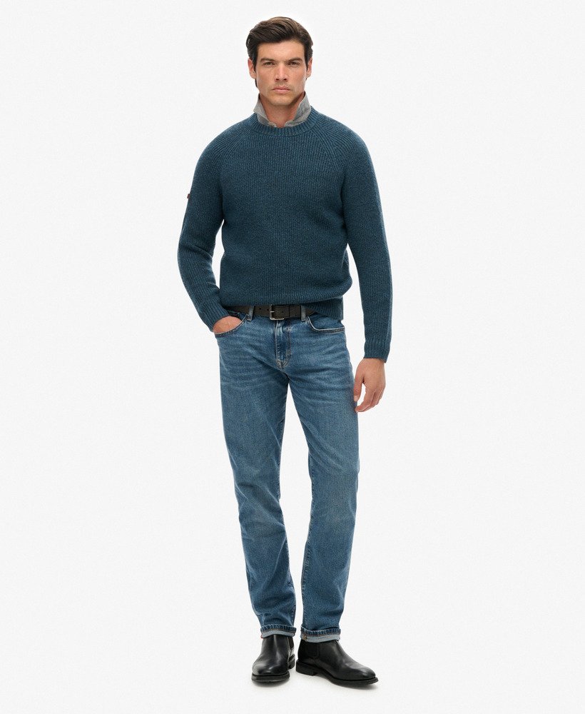 mens Chunky Raglan Jumper in INK | Superdry UK
