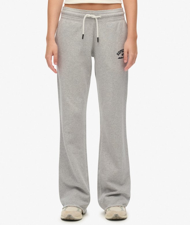 womens Athletic Embroidered Flare Joggers in Glacier Grey Marl ...