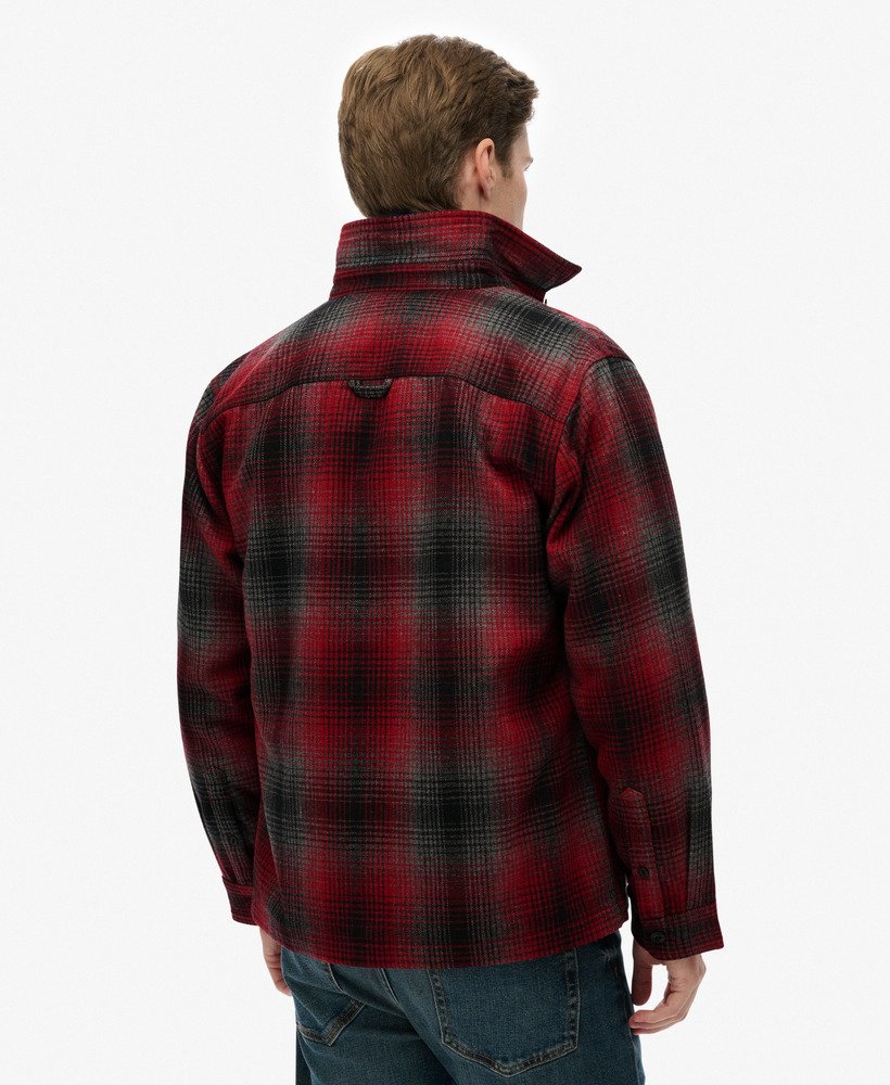 mens Wool Blend Miller Overshirt in WESTERN OMBRE RED | Superdry UK