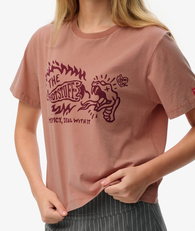 womens Roadside Trade Relaxed T-Shirt in Ash Rose | Superdry UK