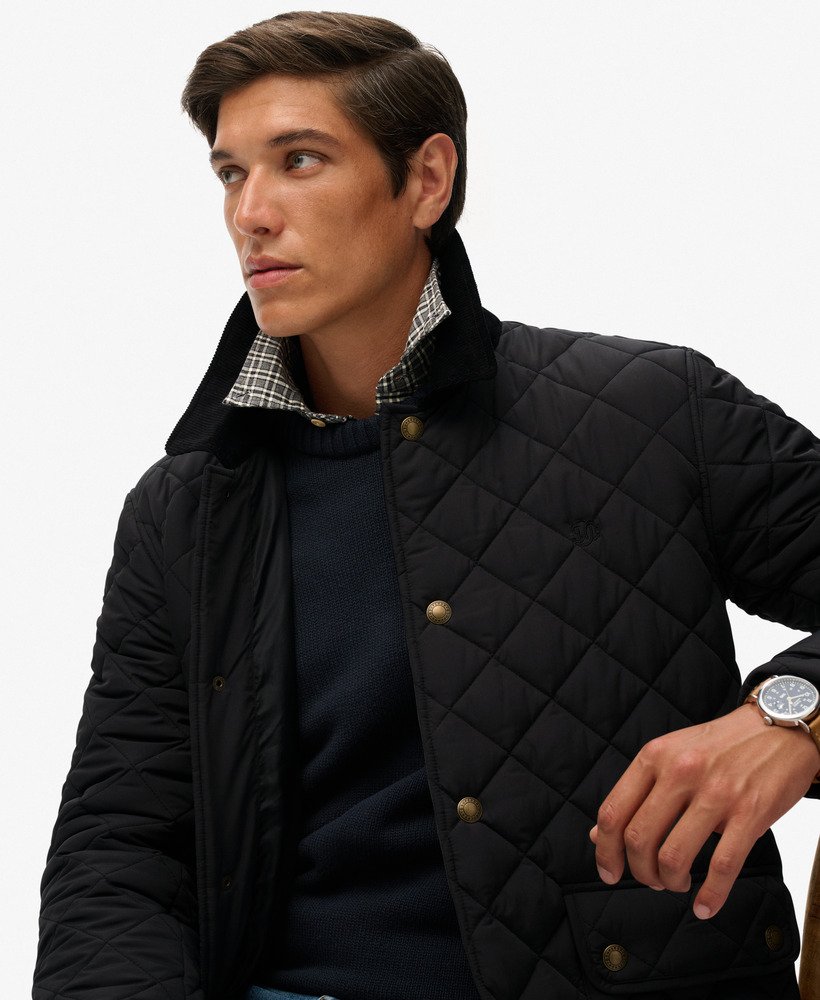 mens Quilted Estate Coach Jacket in Meteorite Black | Superdry UK