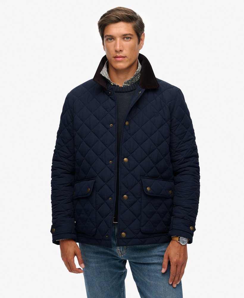 mens Quilted Estate Coach Jacket in DEEP NAVY | Superdry UK