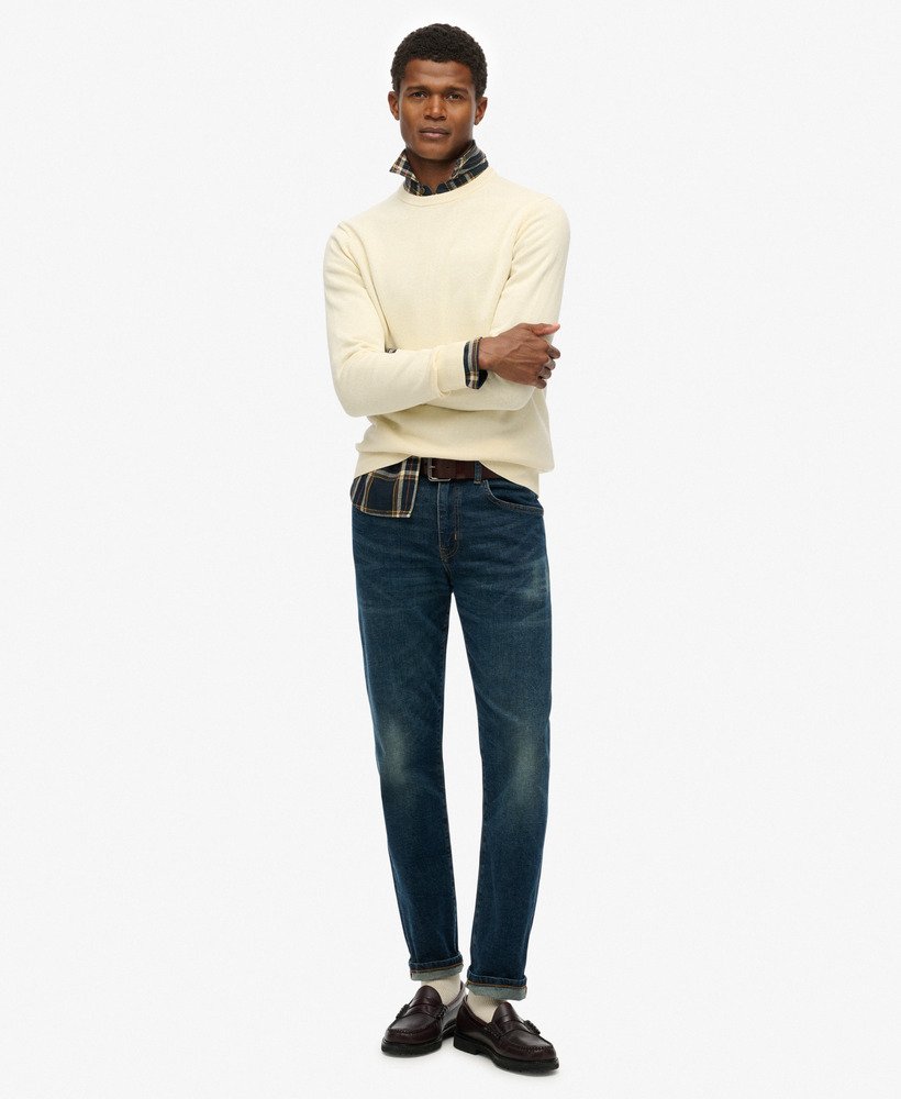 mens Essentials Cotton Jumper in Classic Cream | Superdry UK