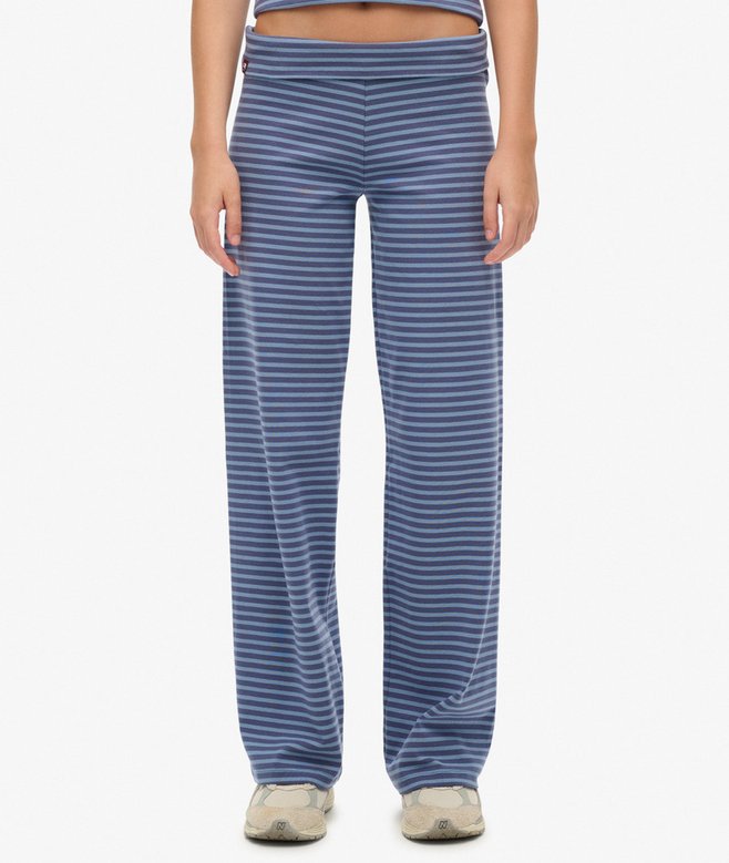 womens Athletic Essentials Fold Over Joggers in Mariner Navy/Tidal Blue ...