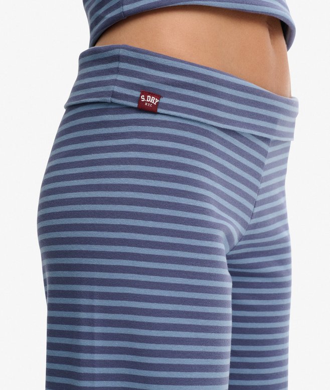 womens Athletic Essentials Fold Over Joggers in Mariner Navy/Tidal Blue ...