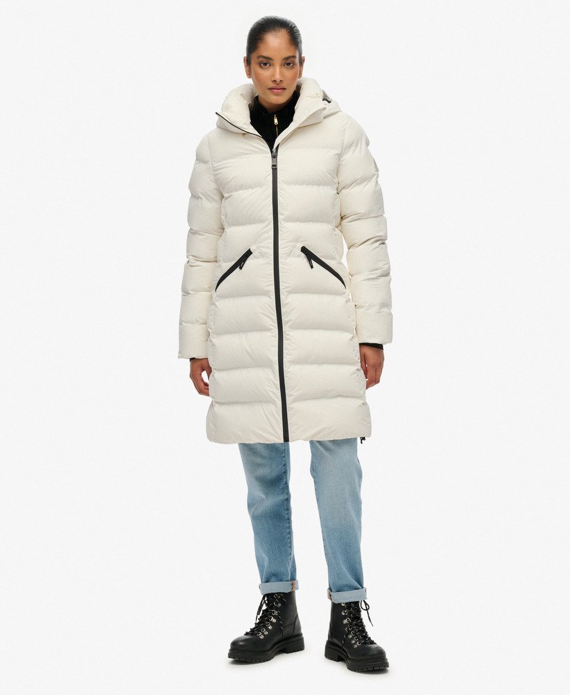womens City Mid Padded Jacket in OFF WHITE | Superdry UK