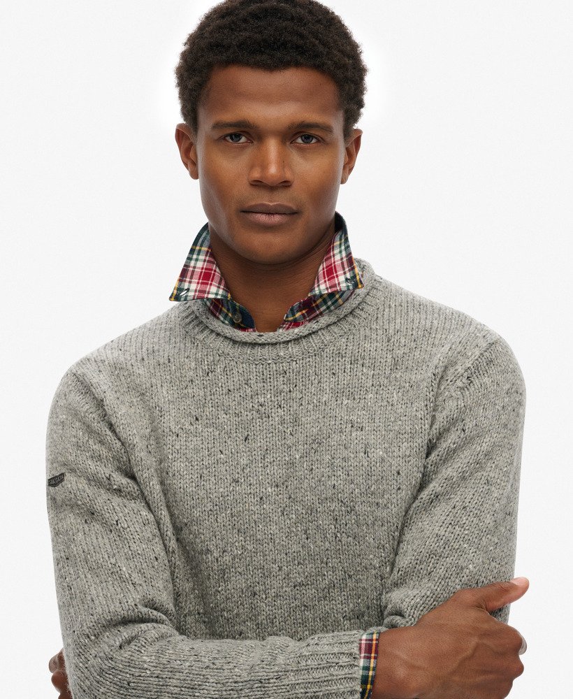 mens Donegal Jumper in Grey Donegal | Superdry UK