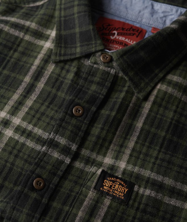 Heren Katoenen Lumberjack Overhemd met Lange Mouwen in frontier check ...