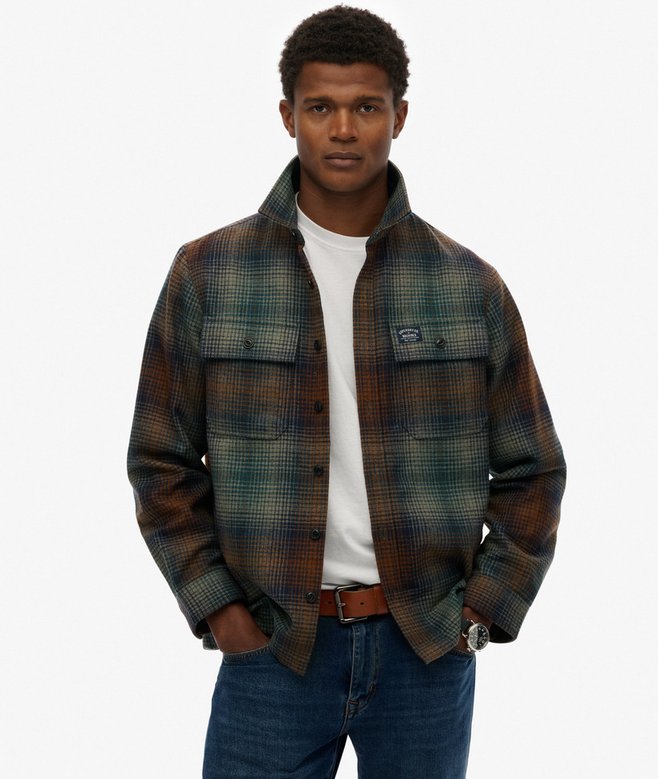 Surchemise en Laine Miller bronze ombré western pours Homme | Superdry ...