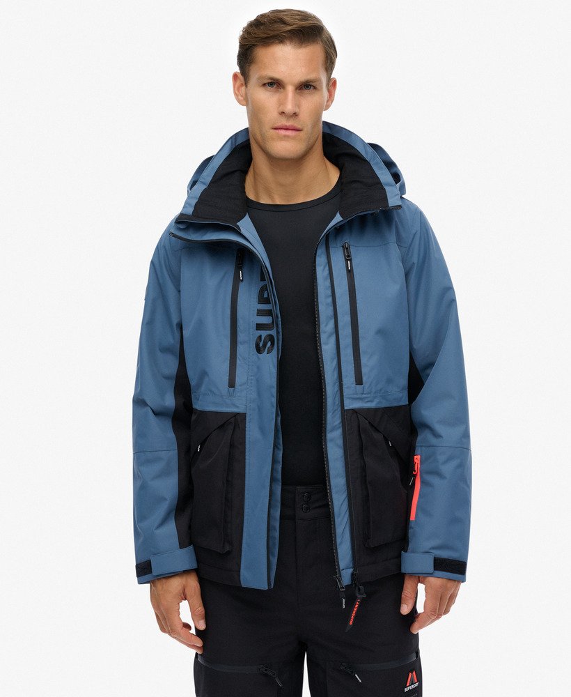 mens Ultimate Freestyle Ski Jacket in Dry Slate Blue | Superdry US
