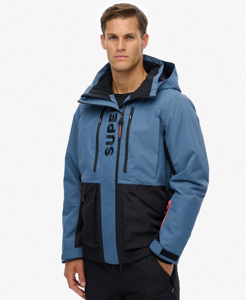 mens Ultimate Freestyle Ski Jacket in Dry Slate Blue | Superdry UK