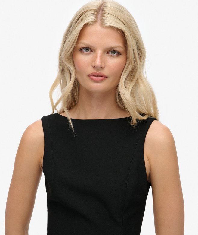 womens Scoop Back Mini Dress in Black | Superdry US