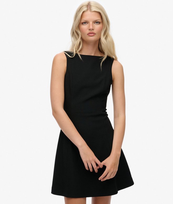 womens Scoop Back Mini Dress in Black | Superdry US