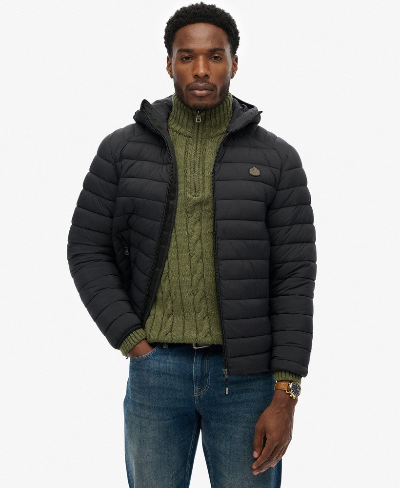 mens Hooded Fuji Lite Jacket in Black | Superdry UK