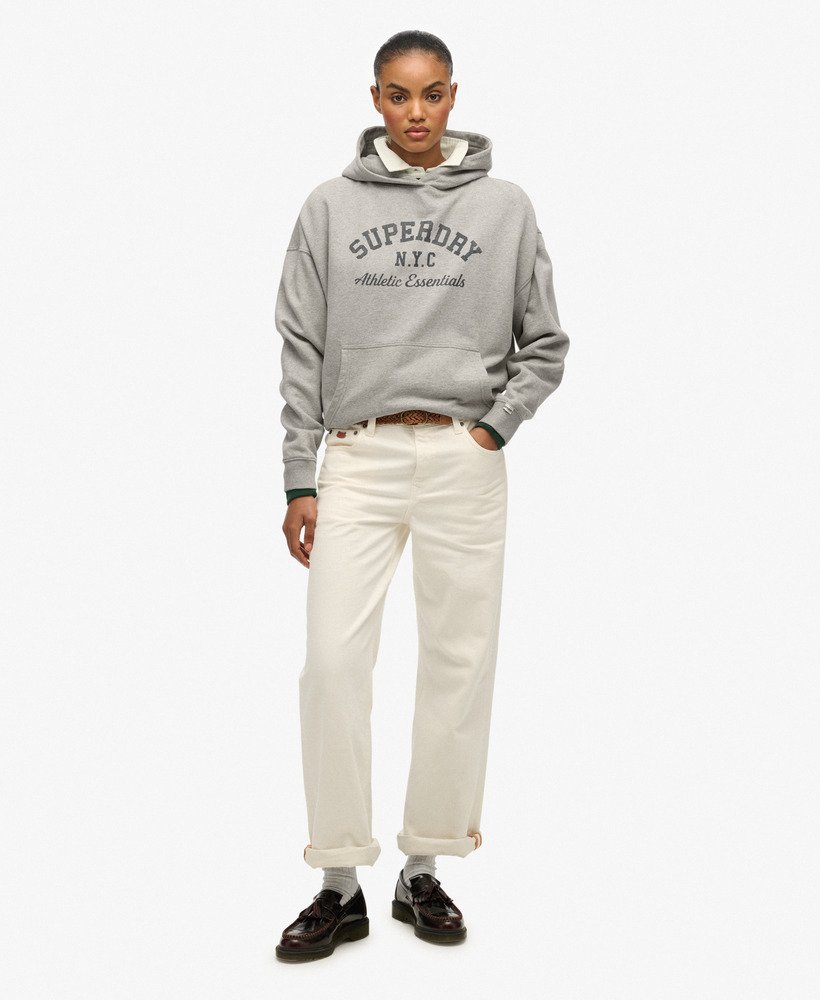 womens Athletic Essentials Relaxed Hoodie in Athletic Grey Marl ...