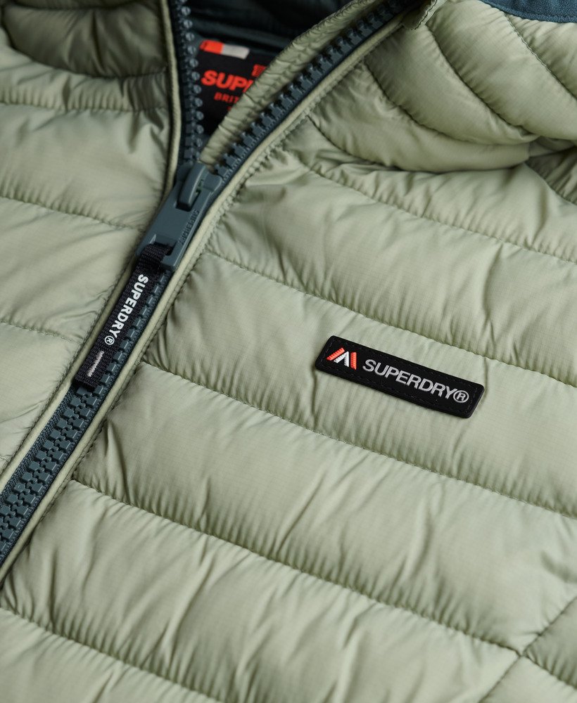 womens Hooded Fuji Lite Padded Jacket in Dusty Sage | Superdry UK