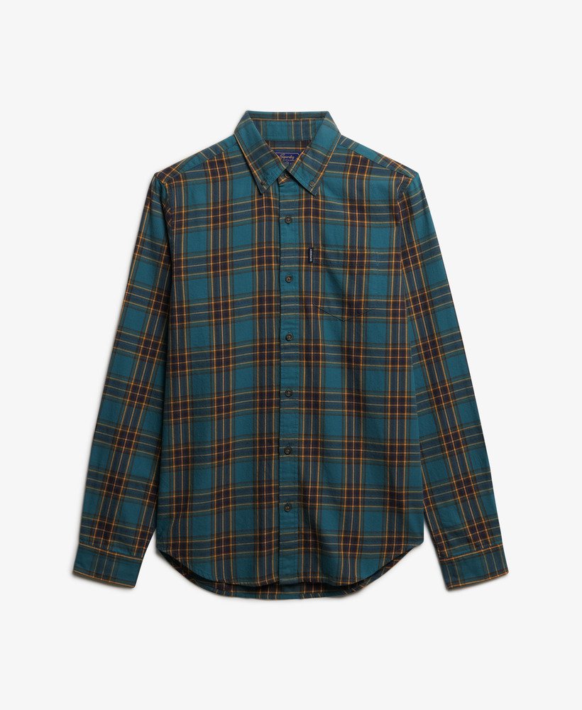 mens Vintage Check Shirt in Pasadena Check Hydro Turquoise | Superdry UK