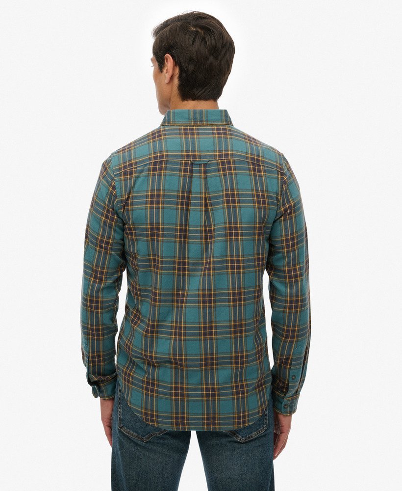 mens Vintage Check Shirt in Pasadena Check Hydro Turquoise | Superdry IE