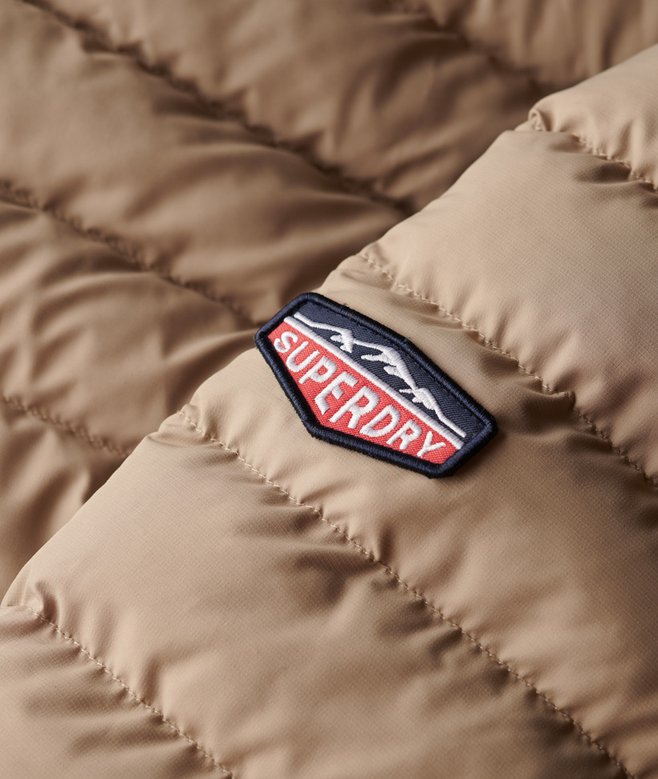 mens Hooded Fuji Padded Jacket in Winter Twig Beige | Superdry UK