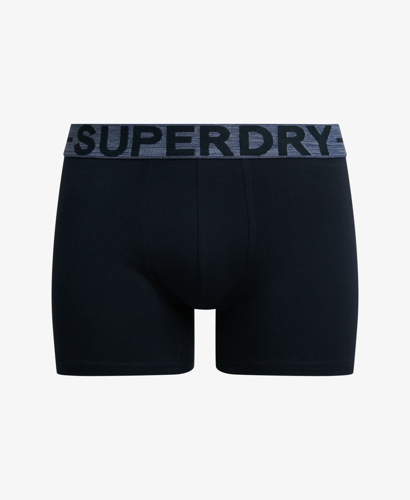mens Boxer Triple Pack in Triple Navy/Blue Grit | Superdry UK