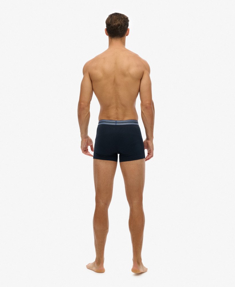 mens Boxer Triple Pack in Triple Navy/Blue Grit | Superdry UK
