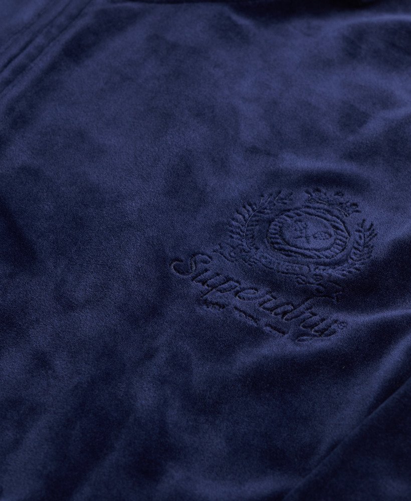 womens Country Club Velour Quarter Zip in RICH NAVY | Superdry UK