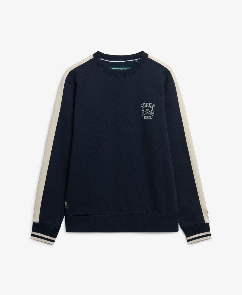 mens Athletic Club Crew Sweatshirt in Nautical Navy Contrast | Superdry UK