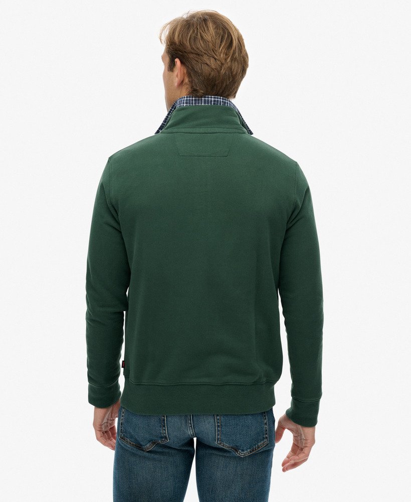 mens Preppy Half Zip Jumper in ENAMEL GREEN | Superdry UK