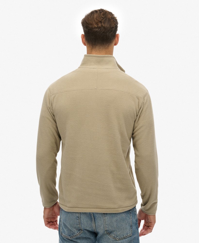 mens Polar Fleece Half Zip in Winter Twig Beige | Superdry UK