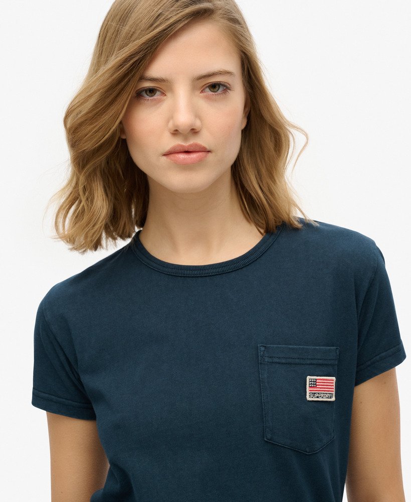 womens Athletic Essential Pocket T-Shirt in Eclipse Navy | Superdry UK