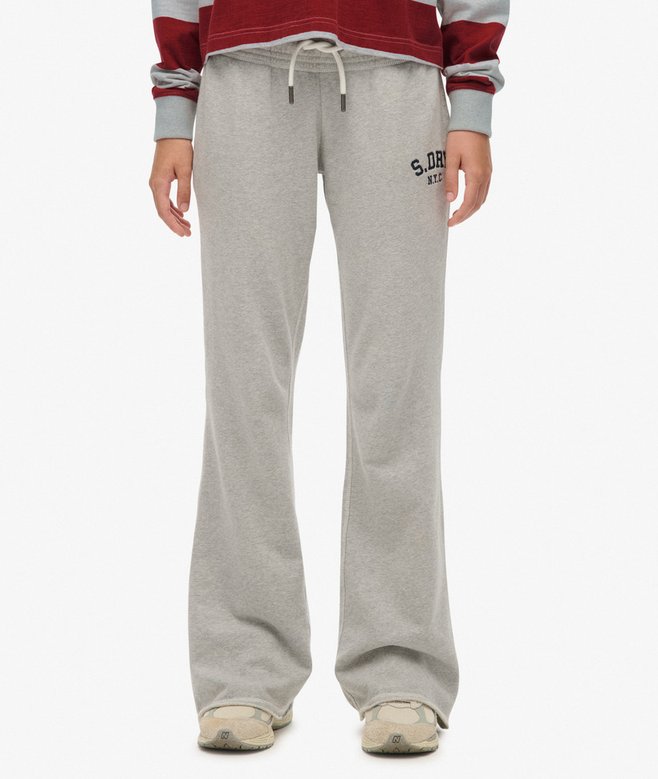 womens Athletic Embroidered Flare Joggers in GREY MARL | Superdry UK