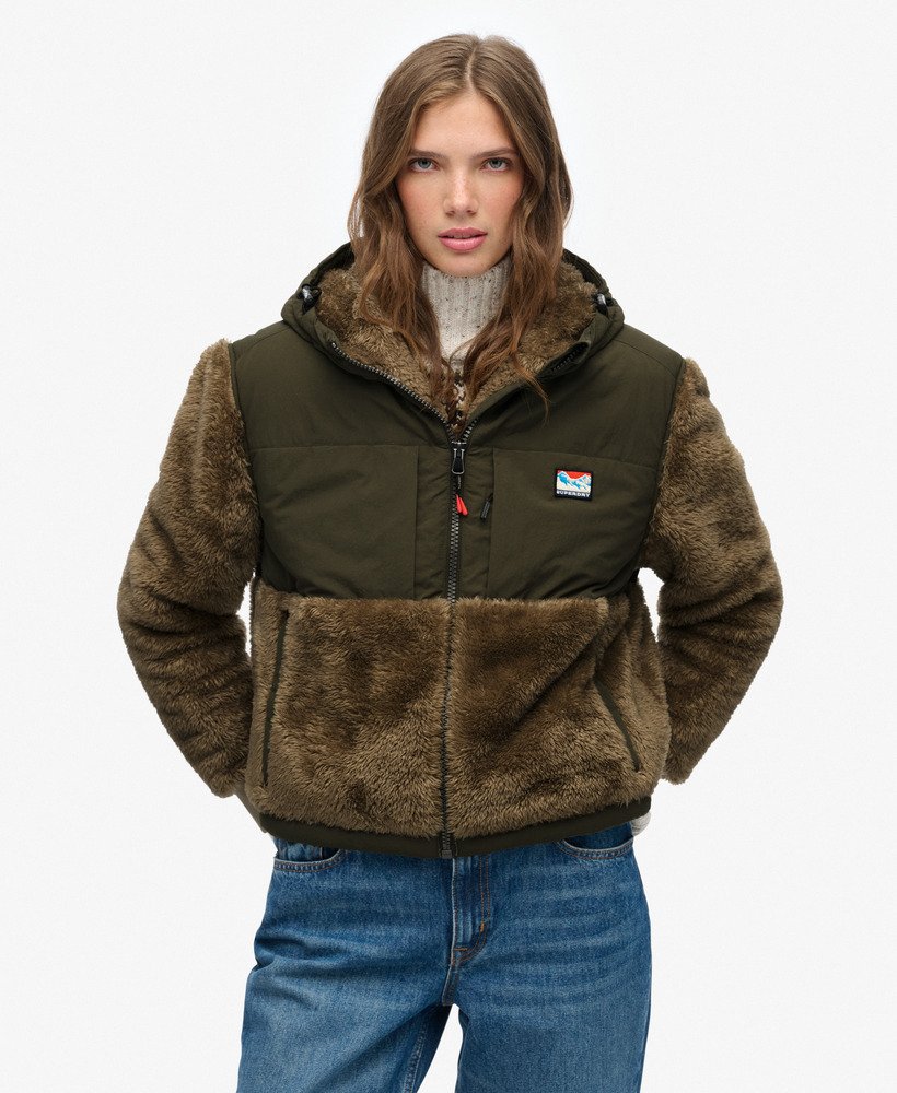 womens Super Soft Hybrid Full Zip Jacket in Winter Twig Beige | Superdry UK