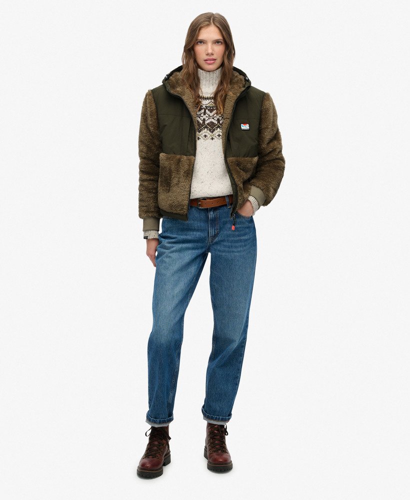 womens Super Soft Hybrid Full Zip Jacket in Winter Twig Beige | Superdry UK