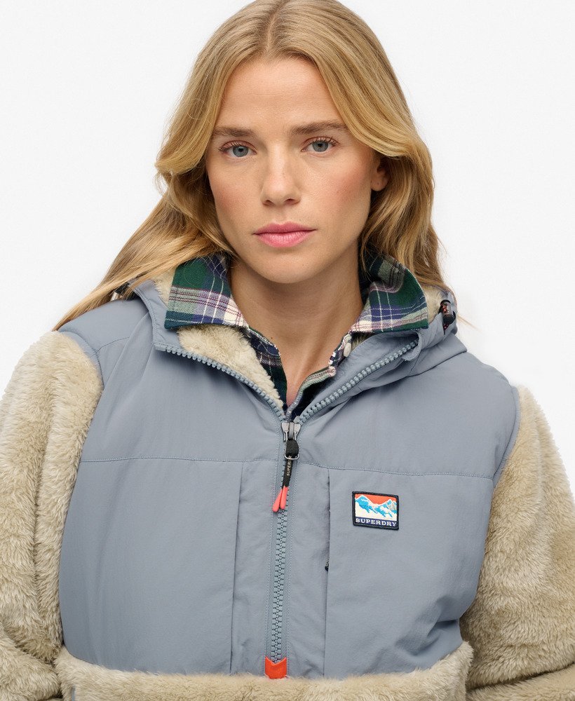 womens Super Soft Hybrid Half Zip Jacket in Pelican Beige | Superdry UK