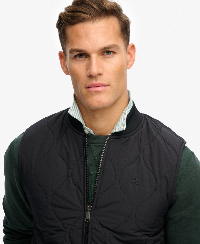 mens Military Liner Vest Jacket in JET BLACK | Superdry UK