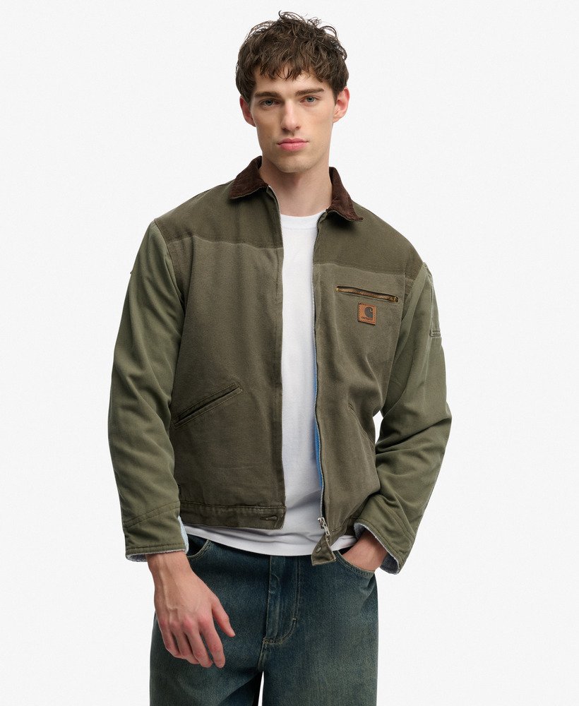 mens Carhartt Reworked Collared Jacket in GREEN | Superdry UK