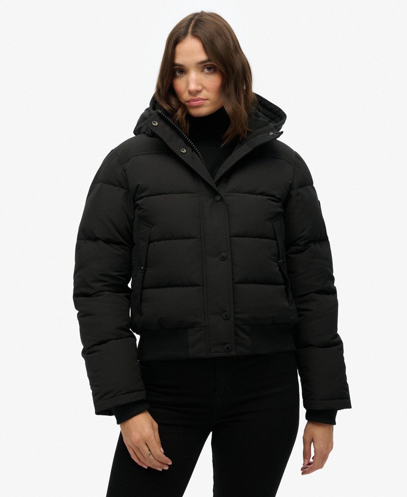 womens Everest Bomber Jacket in Black | Superdry UK
