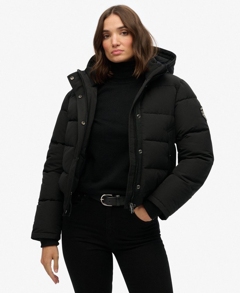 womens Everest Bomber Jacket in Black | Superdry US