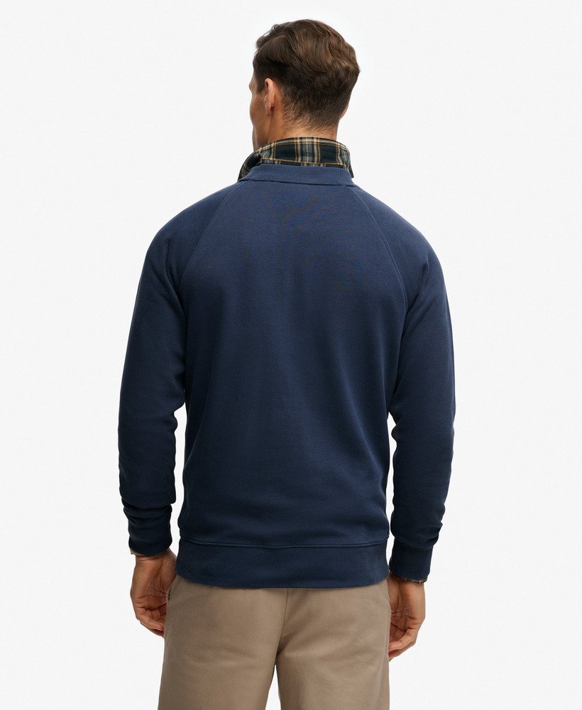 Hombre Sudadera con cuello redondo Essential Logo Raglan en azul marino ...