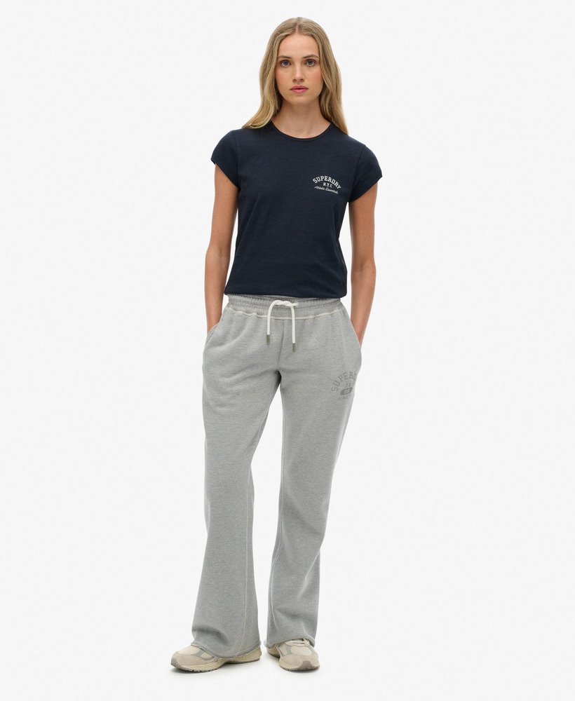 womens Athletic Print Flare Joggers in GREY MARL | Superdry UK