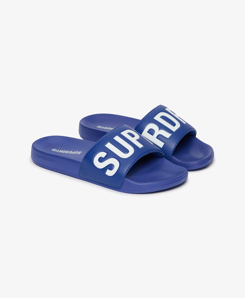 mens Code Core Pool Sliders in Elite Blue | Superdry UK