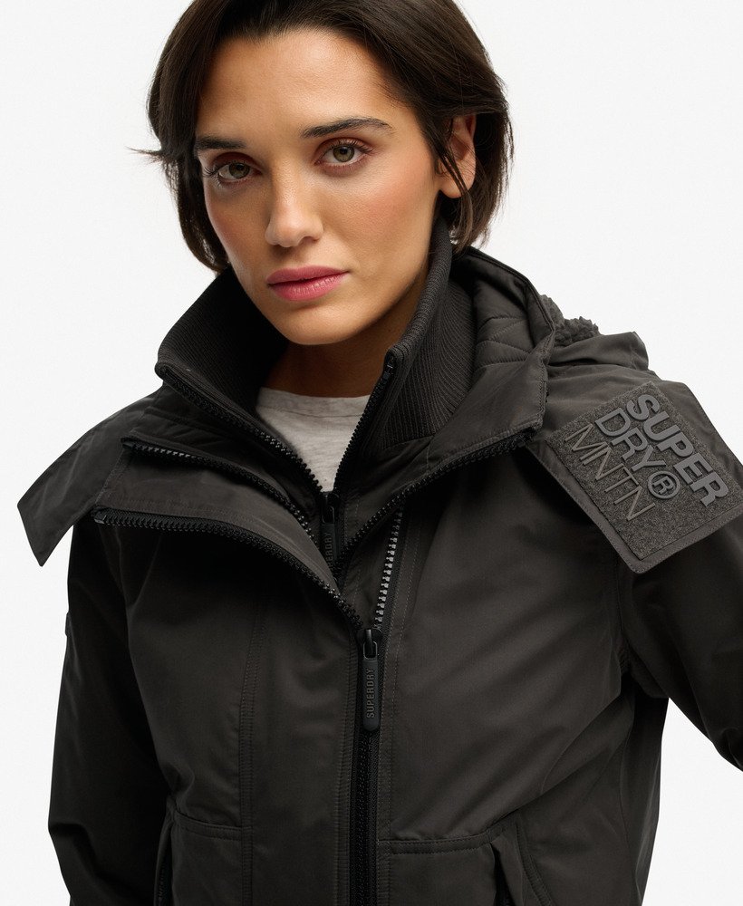 womens Hooded Microfibre Arctic Windcheater Jacket in VINTAGE BLACK ...