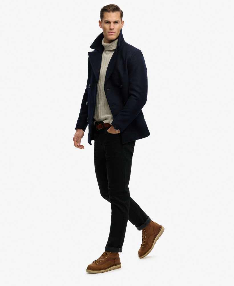 The Merchant Store - Wollmischung Cabanjacke finster marineblau für ...