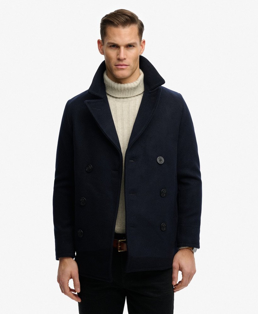The Merchant Store - Wollmischung Cabanjacke finster marineblau für ...