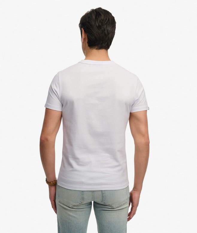 mens Essential SD&Co Logo Embroidered T-shirt in OPTIC/NAVY | Superdry UK