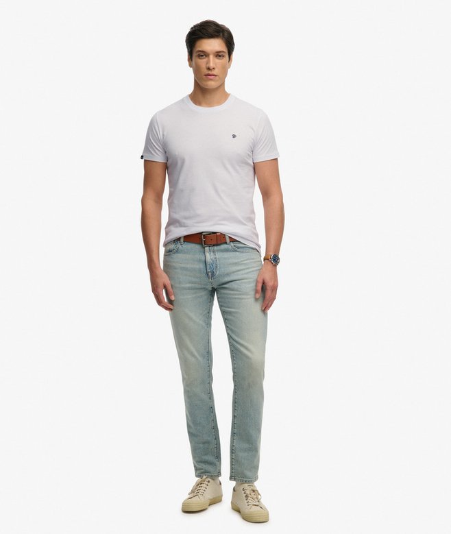 mens Essential SD&Co Logo Embroidered T-shirt in OPTIC/NAVY | Superdry UK