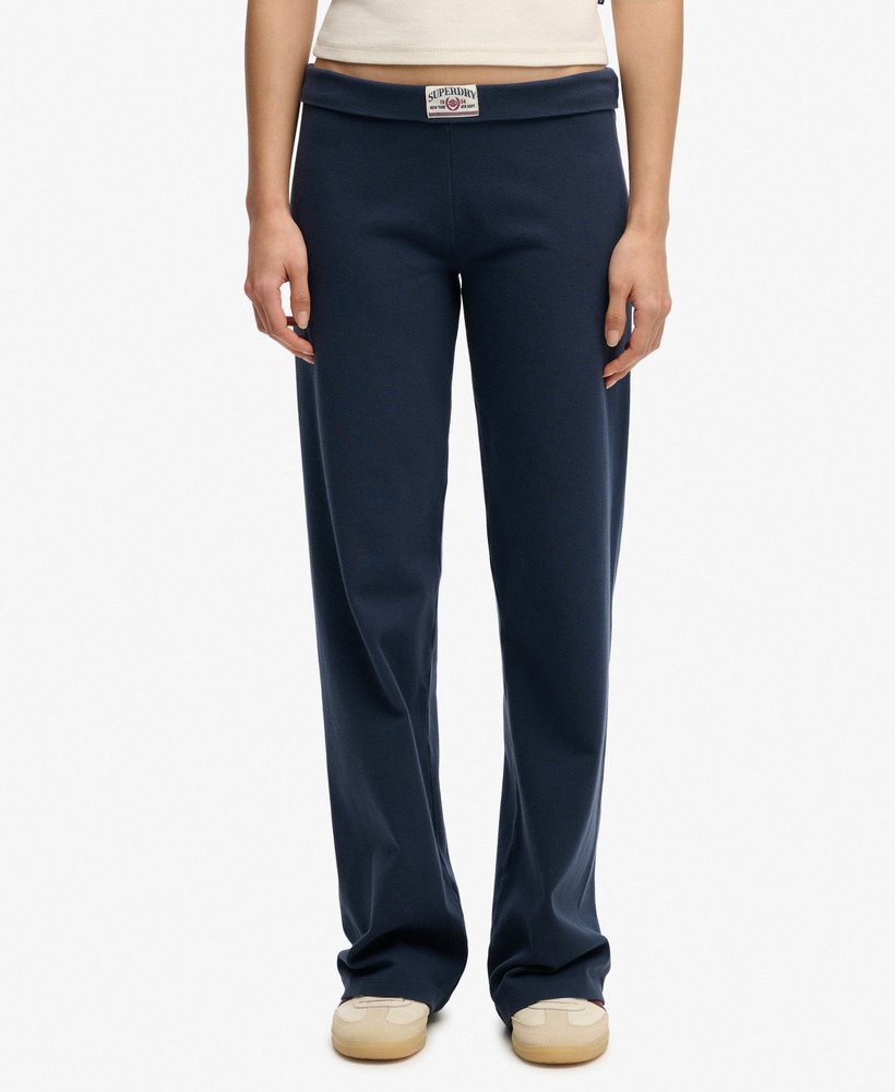 womens Athletic Essentials Fold Over Joggers in CLASSIC NAVY | Superdry UK